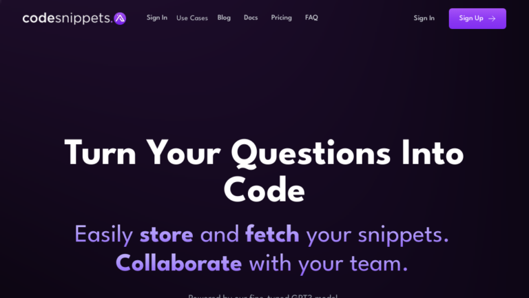 Code Snippets AI - Kitools.org - die besten Tools mit künstlicher Intelligenz